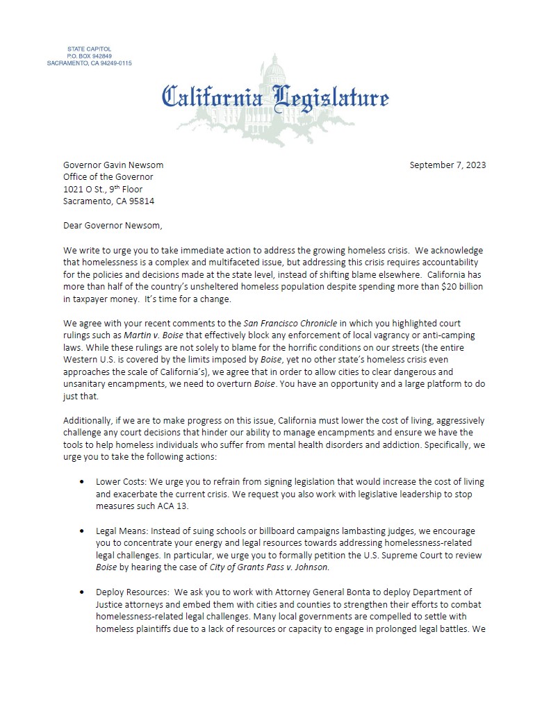 ARC Homelessness Letter 9.7.23 - AD07 | HOOVER